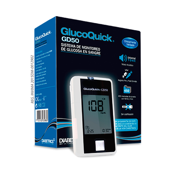 Diabetrics - Glucómetro GD50 con tecnología bluetooth